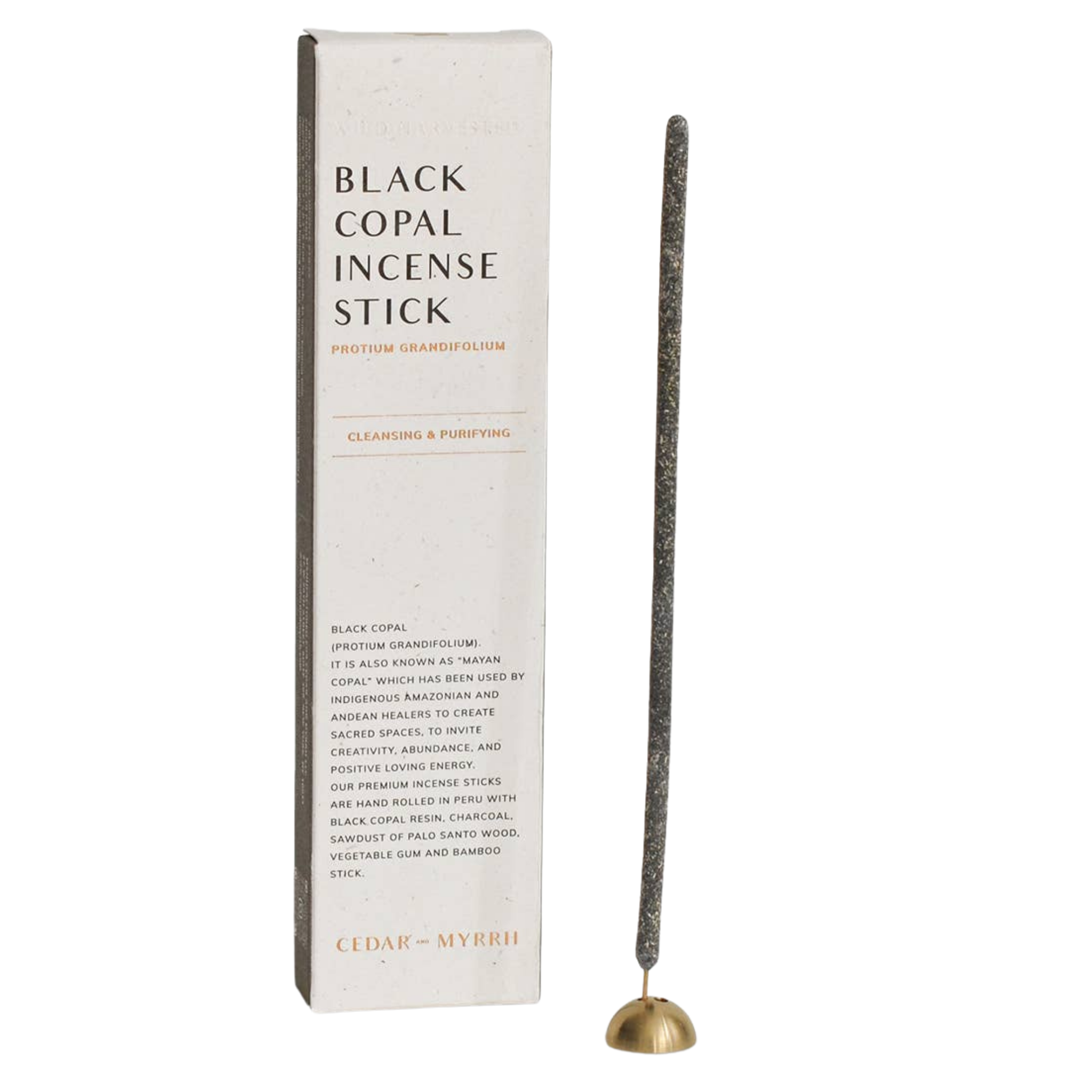 Cedar and Myrrh - Black Copal Hand-Rolled Incense Stick – Pop Up Home