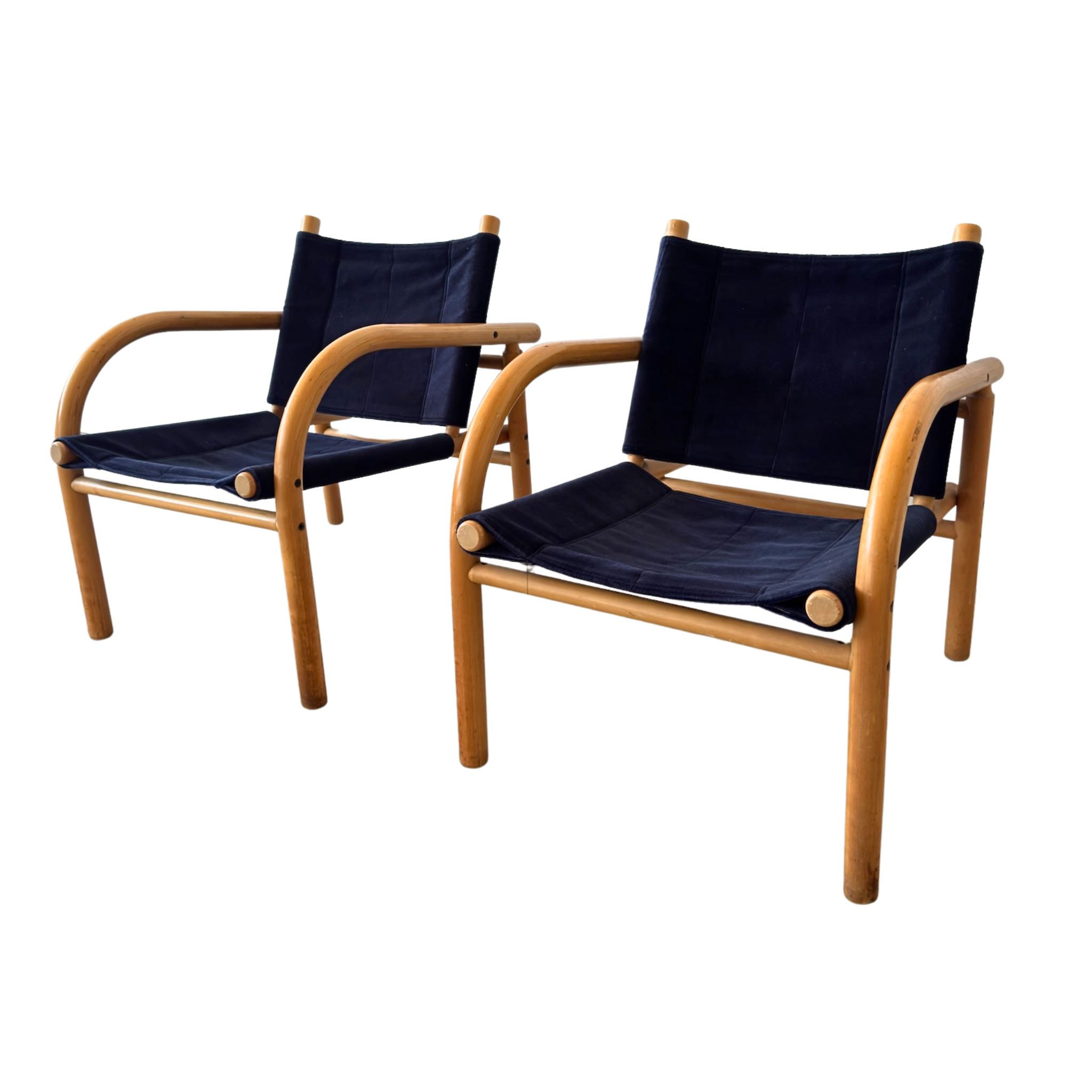 Pair of Blue Velvet '411' Safari Chairs by Ben af Schultén of Artek ...