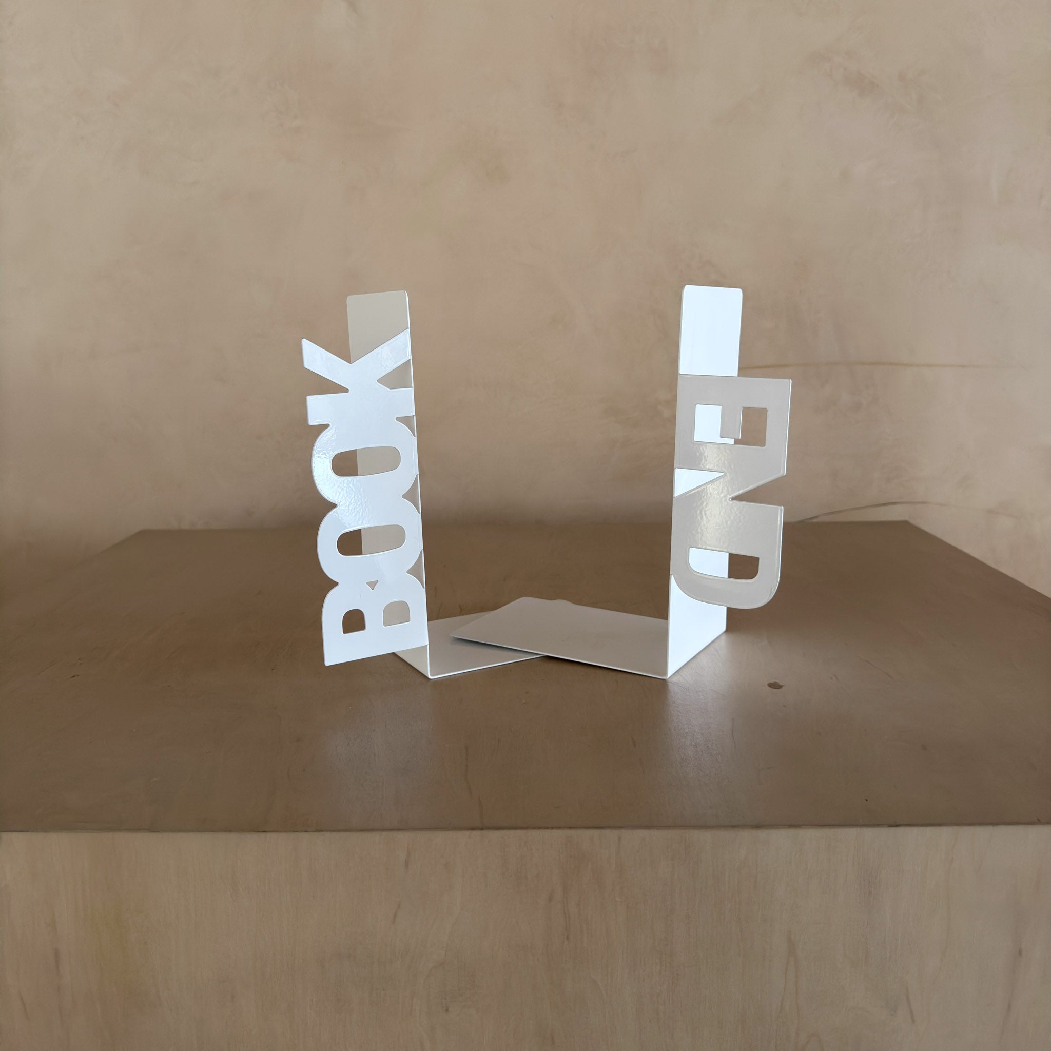 Pair of White Metal Bookends – Pop Up Home