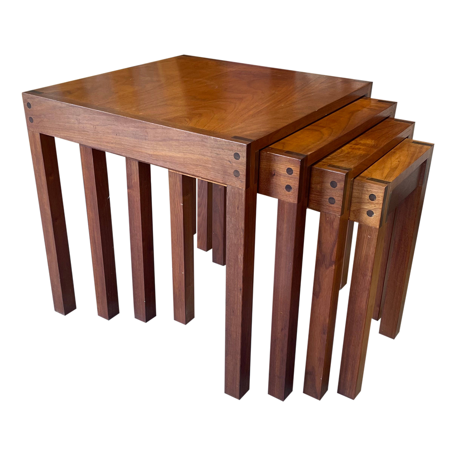 Set Of Four Wood Nesting Tables Pop Up Home